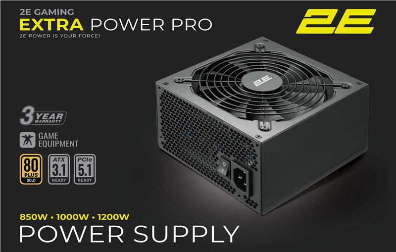 ⏩ Купити Блок живлення 850 Вт, 2E Gaming Extra Power Pro, Black (2E-EP850GMII-140) Гарантія ...